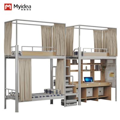 China Support customization High Grade Quality Guaranteed Full Size Black Color Bunk Metal Frame Twin Bunk Bed for sale