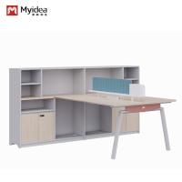 China Modern 4 Person Office Workstation Desk with Metal Leg 1600x2400mm for sale