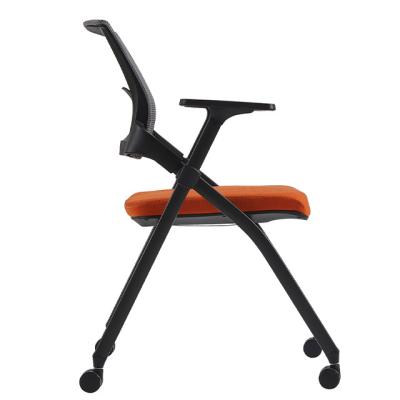 China Comfortable Space-Saving Office Chair With Sponge Seat Cushion Wheels Foldable Stackable Movable for Training or Meeting Room Support customization for sale