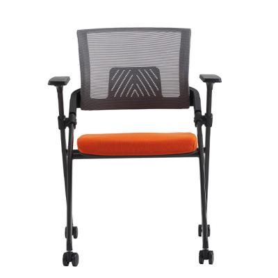 China Comfortable Space-Saving Office Chair With Sponge Seat Cushion Wheels Foldable Stackable Movable for Training or Meeting Room Support customization for sale