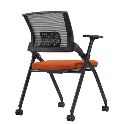 China Comfortable Space-Saving Office Chair With Sponge Seat Cushion Wheels Foldable Stackable Movable for Training or Meeting Room Support customization for sale