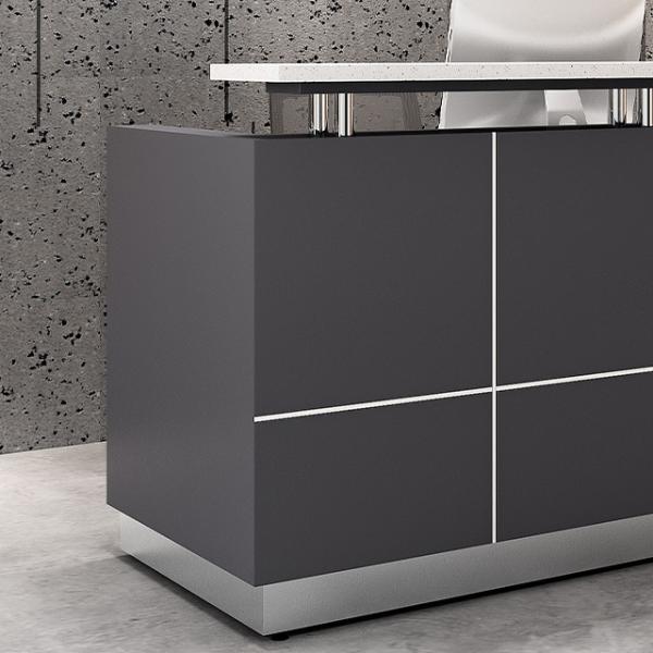 Quality Modern Minimalist Wood Reception Desk With Dark Front Panels Office Hotel for sale