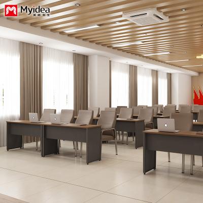 China Company staff training desk with adjustable height legs, long strip office desk with drawers for storing materials, conference table for sale