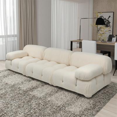 Cina Divano in tessuto nordico con gambe in metallo, lusso leggero per piccoli appartamenti, soggiorno Internet, camera da letto, designer, divano modulare con fibbia quadrata combinato in vendita