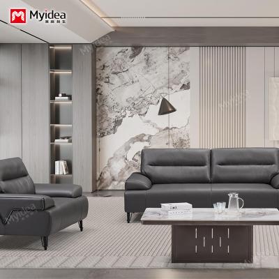 China Modern Office Furniture Hotel Lobby CEO Room Reception Leather Office Sofa Set for sale