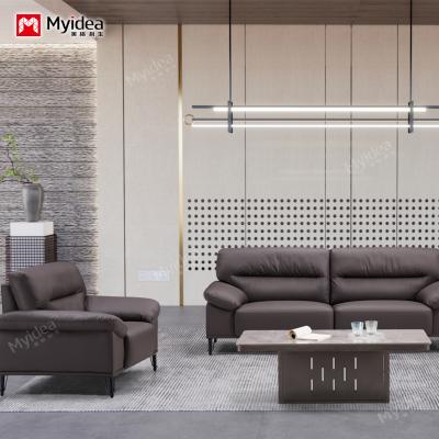 China Simple luxury solid wood frame office sofa set lightweight luxury business office furniture library sofa for sale