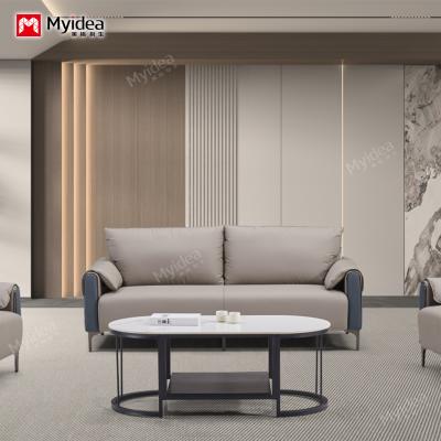 China Modern luxury design office sofa set leather coffee table business reception company owner negotiation hotel lobby store lounge area for sale