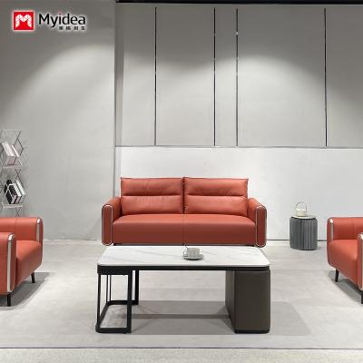 China Modern Luxury New Leather Office Sofa Set Business Reception Company Furniture Boss School Hotel Office Sofa for sale