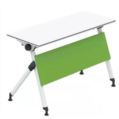China Minimally Designed Steel Legged Foldable Training Table For Easy Mobility, With A Learning Board And A Single Person Conference Table for sale