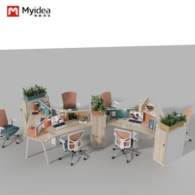 China Myidea Large Storage Cabinets, Office Desks, Facing Screens, Staff Desks And Chairs, Paired With Computer Desks, And Multi Person Office Furniture for sale
