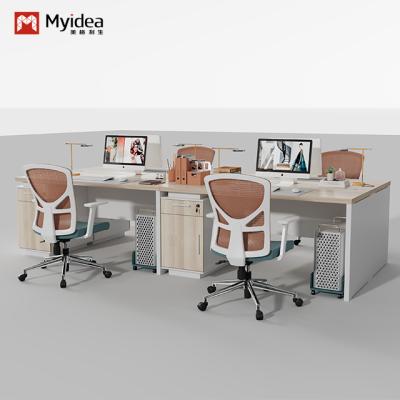 Cina Nuova scrivania e sedia combinata, semplice e moderna, scrivania per personale scrivania per computer scrivania 4/6/2, doppia scrivania per 4 persone in vendita