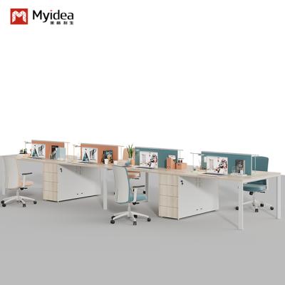China Two People Facing Each Other, Four People, Office Desk With Drawers, Company Staff Desk With Desk Screen, Staff Desk, Computer Desk for sale