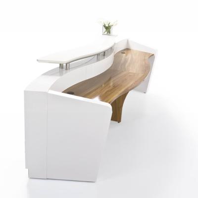 China Curved baked paint front desk, company bar counter, beauty hospital, dental clinic, circular cashier counter, simple and modern reception desk for sale