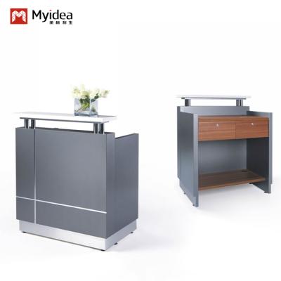 China Artificial Stone Countertop, Front Desk, Painting Process, Reception Desk, Hot Selling Baking Paint Counter, Company Front Desk, Cashier Desk for sale