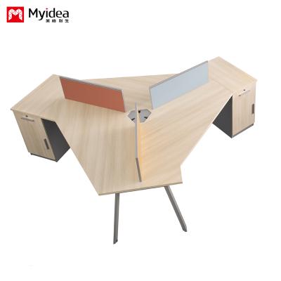 China customization Design Sense of Company Office Accounting and financial Desk Staff Desk lrregular Cimbination Desk for sale