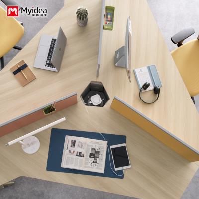 China customization Design Sense of Company Office Accounting and financial Desk Staff Desk lrregular Cimbination Desk for sale