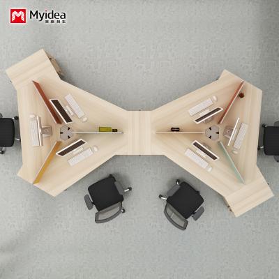 China customization Design Sense of Company Office Accounting and financial Desk Staff Desk lrregular Cimbination Desk for sale