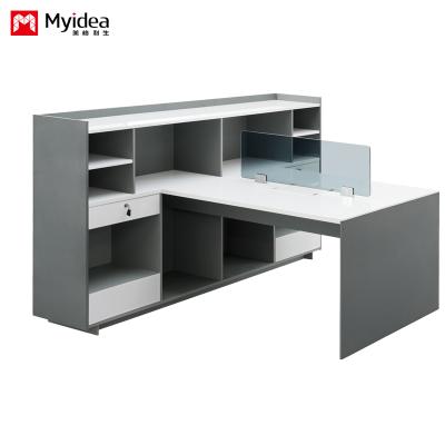China customization large capacity storage desk with cabinet，2-person 4-person office computer desk design，screen partition，staff desk for sale