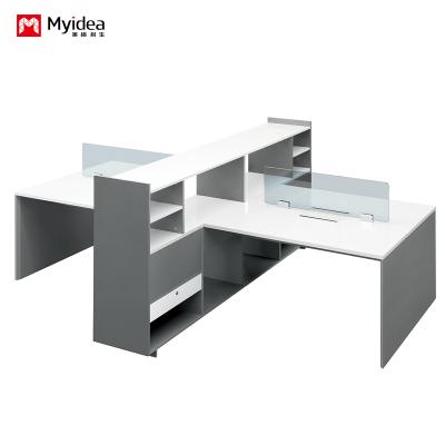 China customization large capacity storage desk with cabinet，2-person 4-person office computer desk design，screen partition，staff desk for sale
