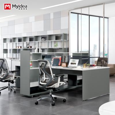 China customization large capacity storage desk with cabinet，2-person 4-person office computer desk design，screen partition，staff desk for sale
