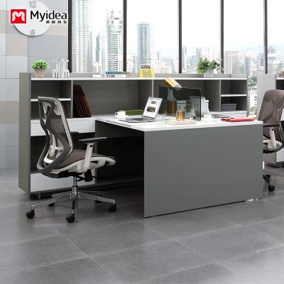 China customization large capacity storage desk with cabinet，2-person 4-person office computer desk design，screen partition，staff desk for sale