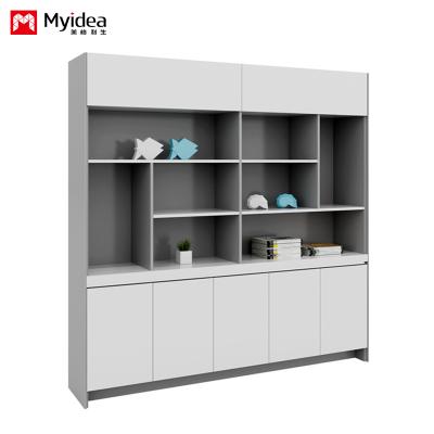 China Office filing cabinet for the boss and supervisor, storage cabinet with hanging clothes area, white glossy painted office desk cabinet for sale