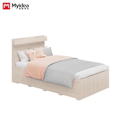 China customization Myidea Soft and Comfortable Rental Room, Apartment Bed, Exquisite Homestay Bed, Multi Size Single Wooden Bed for sale