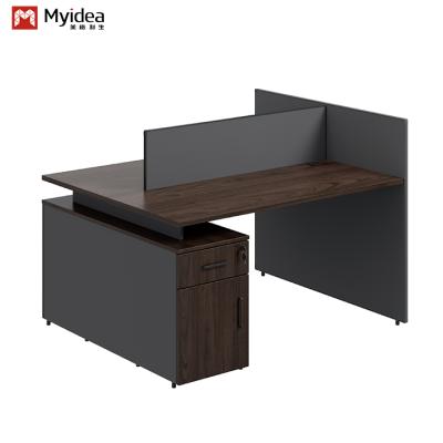 China Modern Wooden Workstation Desks with Storage Space Facing Each Other Freestanding Design Easy Assembly for sale