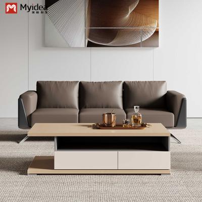 China Wood Contemporary Eco-Friendly Commercial Office Double-Drawer Plate Type Panel Table with Melamine for sale