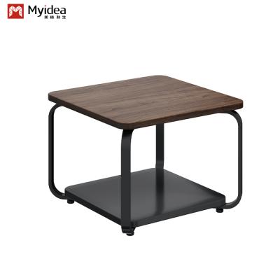 China Simple Style Wood Coffee Table and Negotiation Table with Steel Feet and Plates Eco-Friendly Commercial Furniture manufacture for sale