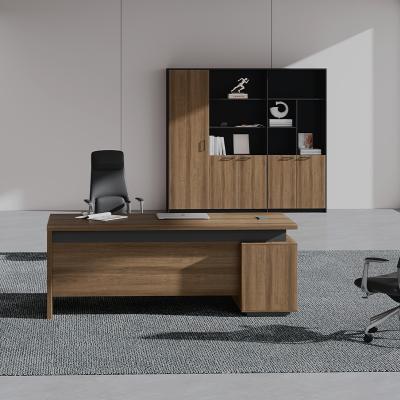 China A Dark-colored Office Desk for a CEO's Space Adopting environmentally friendly thickening with a large storage space for sale