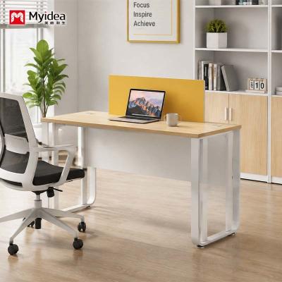 China Steel-Leg Single-Seat Office Desk with Desktop Screen Panel – Sturdy Frame, Privacy Partition, Ideal for Corporate Workstations for sale