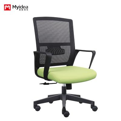 China Swivel Office Mesh Chair for Employees, High-Density Foam Seat, Air-Flow Mesh Back, Mute Universal Wheels, and Safe Height-Adjustable Gas Lift for sale