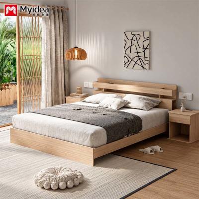 China Smart Bedroom Furniture: Wooden Bed with USB Ports & Open Shelves | Heavy Duty Eco-Friendly Storage Box Design | Source Factory Supply for sale