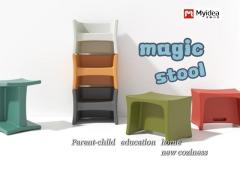 Music Room Students Multi-side Stool Chair , Simple Multi-functional Kindergarten Plastic Children's Stool