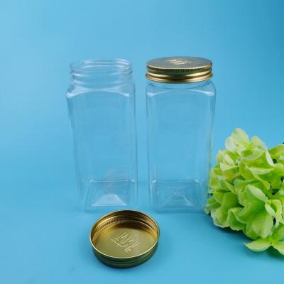 Cina barattoli di plastica del quadrato 320ml con l'imballaggio matto del biscotto di Candy dei coperchi in vendita