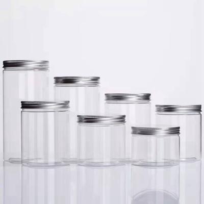 Cina il chiaro ANIMALE DOMESTICO di plastica di stoccaggio dell'alimento dei barattoli di 1oz 2oz 4oz 8oz diritto ha parteggiato per i cappucci di alluminio in vendita