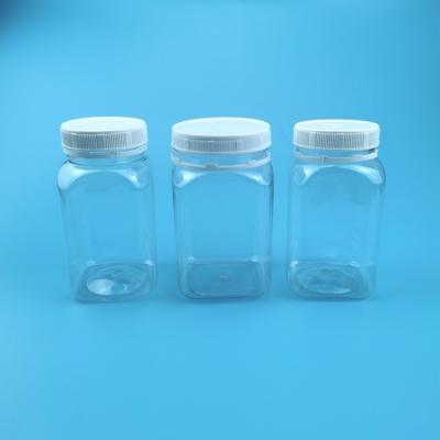 Cina Coperchio evidente di plastica vuoto di 200ml 320ml 400ml Honey Jar Square With Tamper in vendita