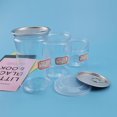 Cina Scatola metallica di plastica delle erbe 280ml della cima 23G CBD di schiocco dell'ANIMALE DOMESTICO con il coperchio in vendita