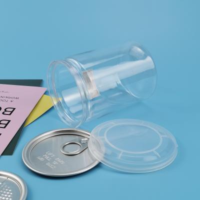 Cina Scatola metallica di plastica delle erbe 280ml della cima 23G CBD di schiocco dell'ANIMALE DOMESTICO con il coperchio in vendita