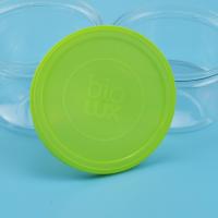 China Reusable 99mm Embossed Logo Plastic Tin Lid Covers for sale
