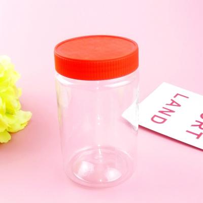 Cina cappuccio del filo 450ml intorno ai chiari barattoli di plastica di Candy per stoccaggio a secco dell'alimento in vendita