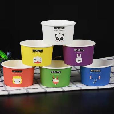 China FDA 320ml Disposable Bubble Tea Cups Ice Cream Paper Containers With Sleeve for sale