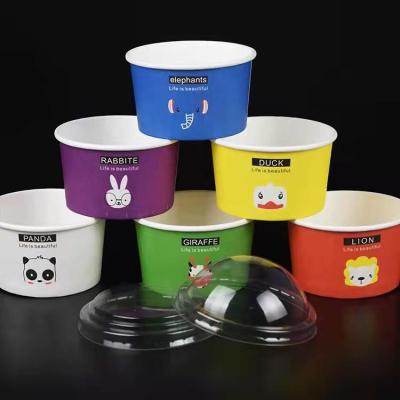 China FDA 320ml Disposable Bubble Tea Cups Ice Cream Paper Containers With Sleeve for sale