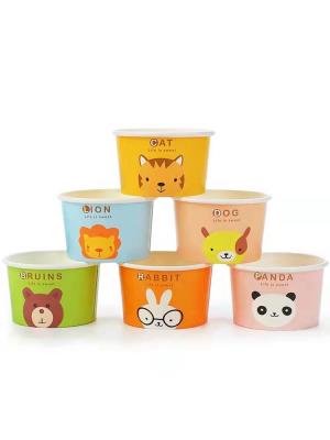 China FDA 320ml Disposable Bubble Tea Cups Ice Cream Paper Containers With Sleeve for sale
