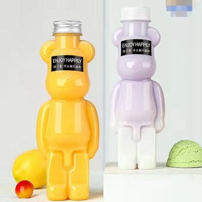 Cina Bottiglie di plastica della vite dell'orso per Juice Bubble Tea Voss Black 100ml in vendita