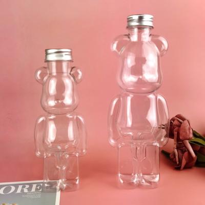 Cina Bottiglie di plastica della vite dell'orso per Juice Bubble Tea Voss Black 100ml in vendita