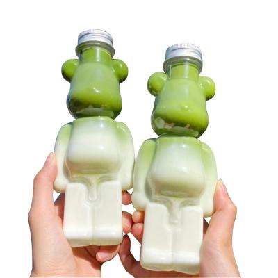 Cina Bottiglie di plastica della vite dell'orso per Juice Bubble Tea Voss Black 100ml in vendita