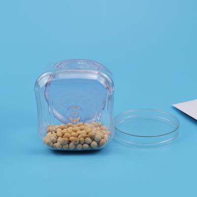 China Klares Deckel-Haustier-Plätzchen-Glas-Quadrat der Schrauben-211# formen Plastiknahrungsmittelbehälter 380ml zu verkaufen