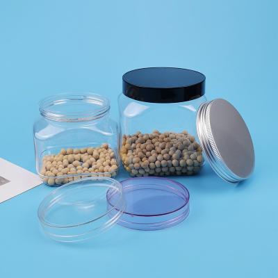 China Klares Deckel-Haustier-Plätzchen-Glas-Quadrat der Schrauben-211# formen Plastiknahrungsmittelbehälter 380ml zu verkaufen